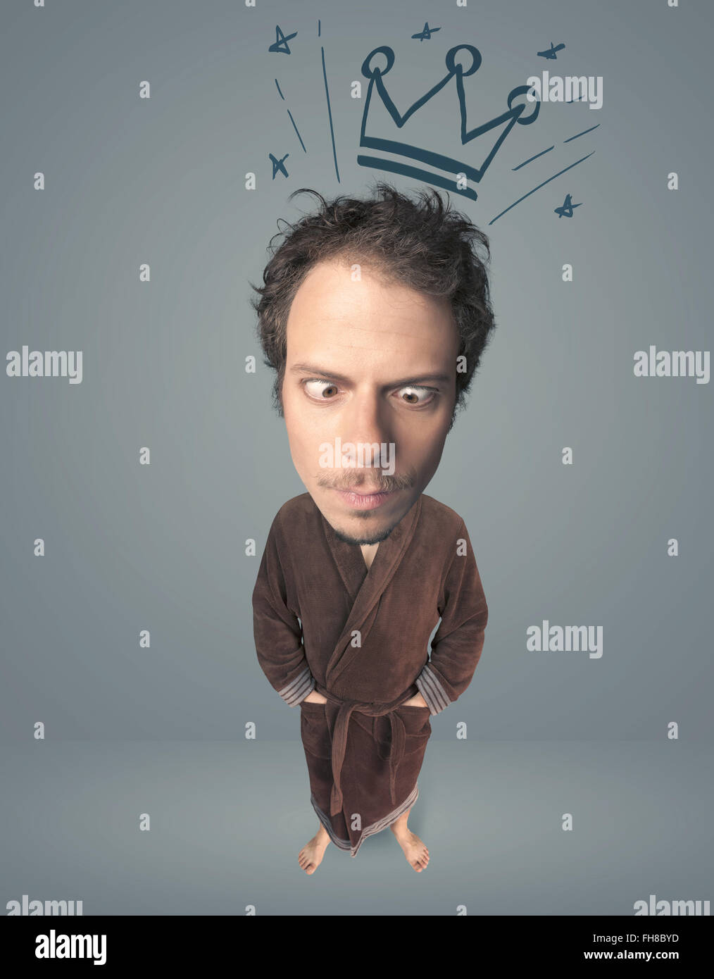 Big head person with crown Stock Photo - Alamy