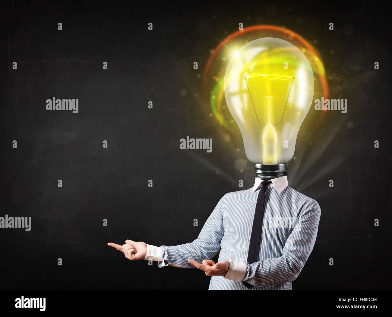 Business man with light bulb head concept Stock Photo - Alamy