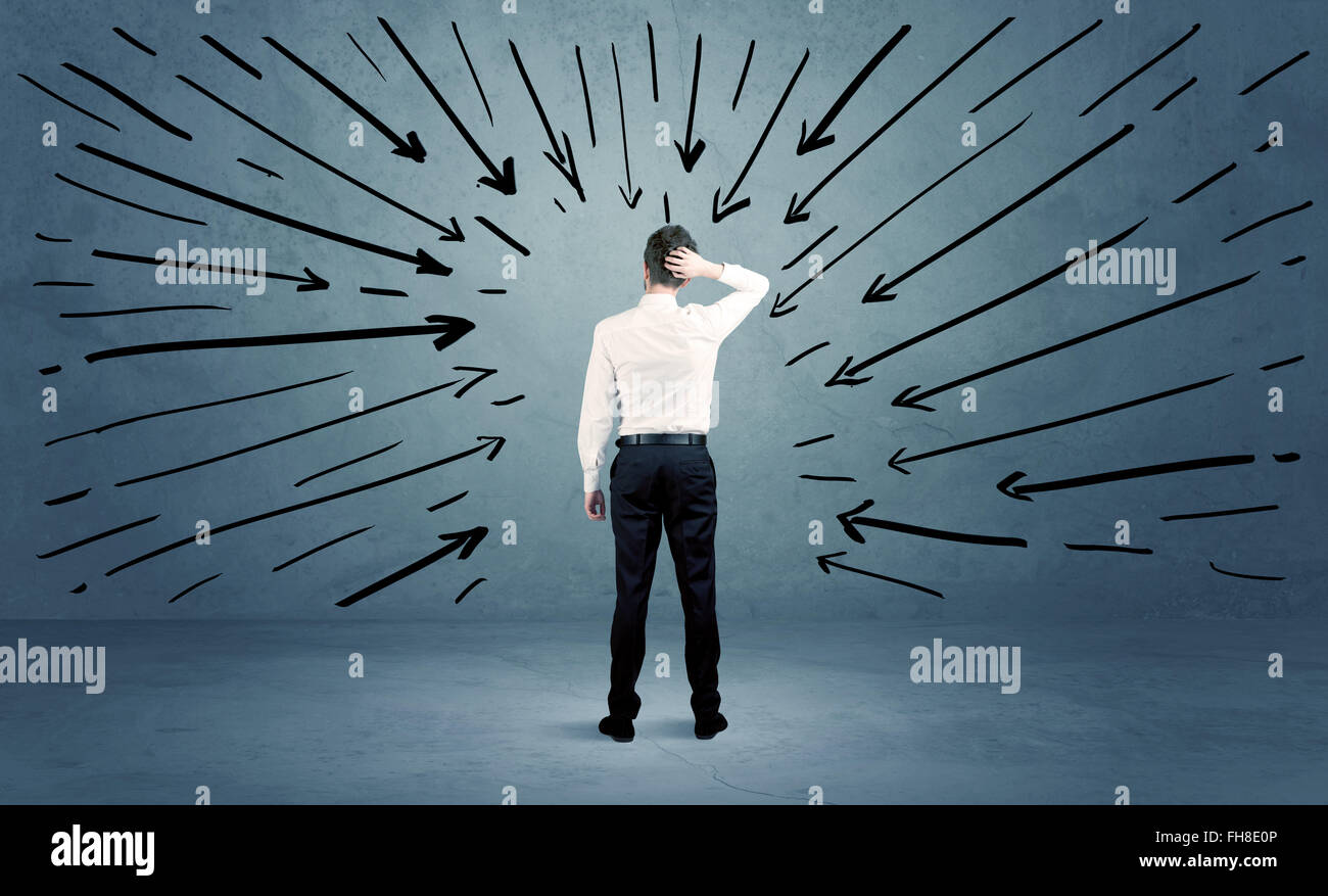 Standing business male made a mistake Stock Photo - Alamy