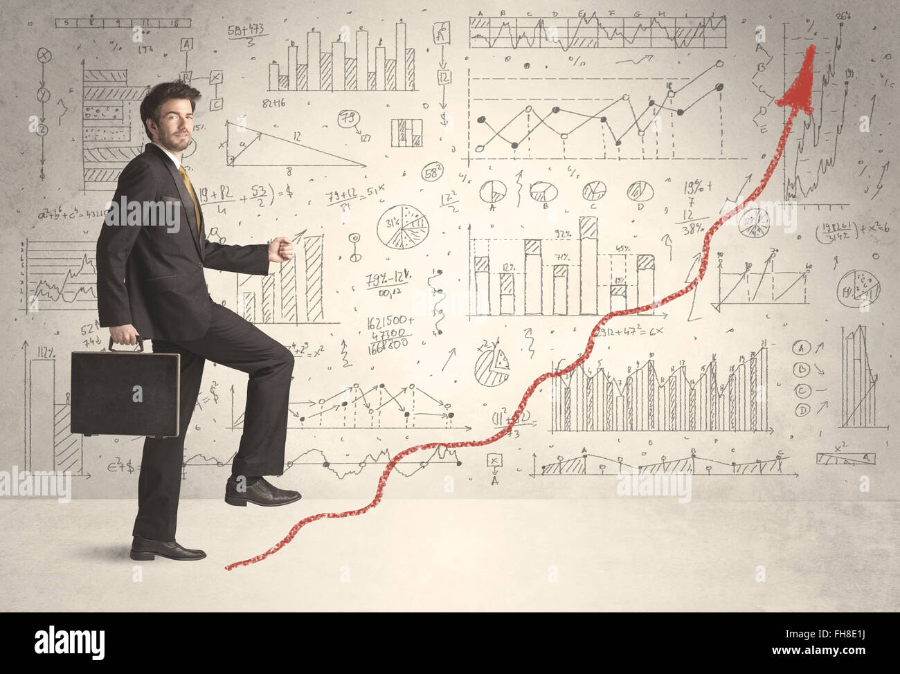 Business graph business man climbing hi-res stock photography and ...