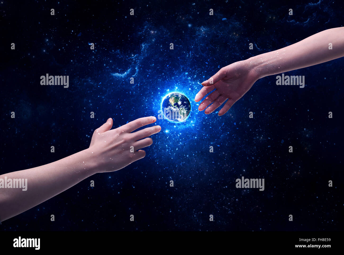 Close up hands together globe hi-res stock photography and images - Alamy