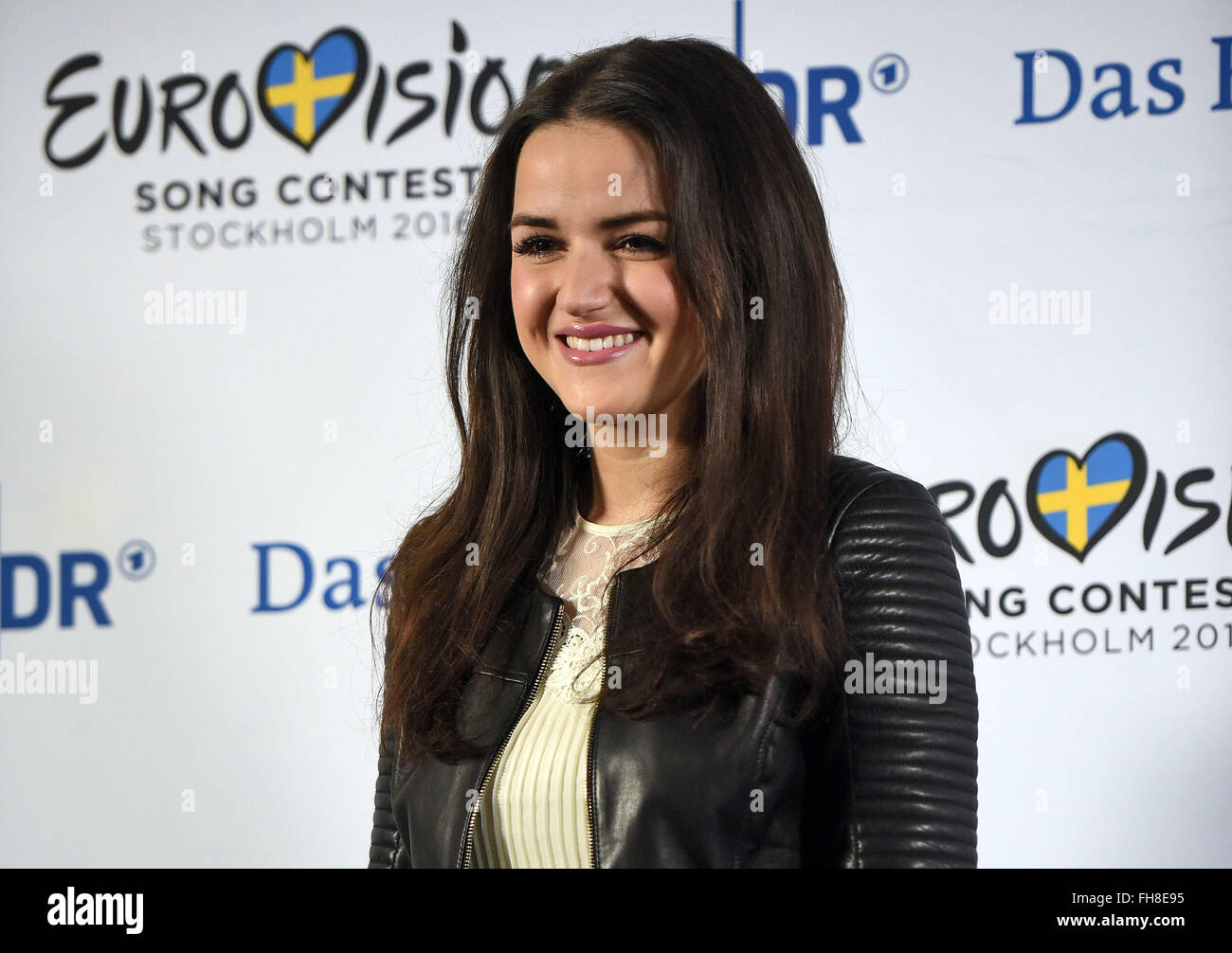 Cologne, Germany. 24th Feb, 2016. Singer Laura Pinski poses during a ...