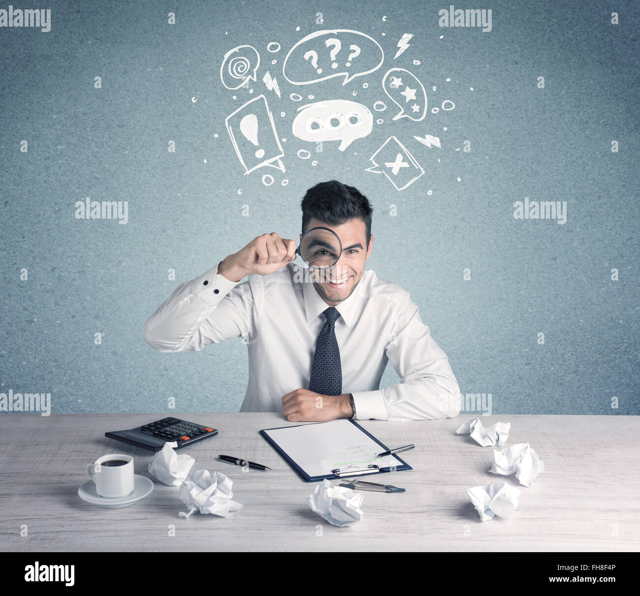 Business person in doubt and confused Stock Photo - Alamy