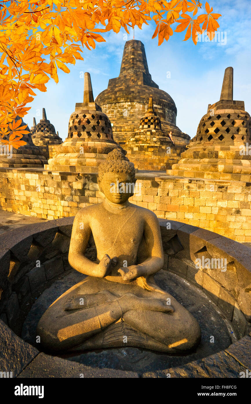 Borobudur Temple at sunset. Yogyakarta, Java, Indonesia Stock Photo - Alamy