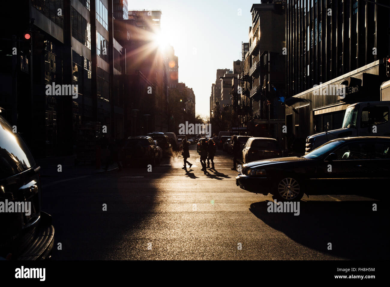 Early morning sunlight in New York City Stock Photo - Alamy