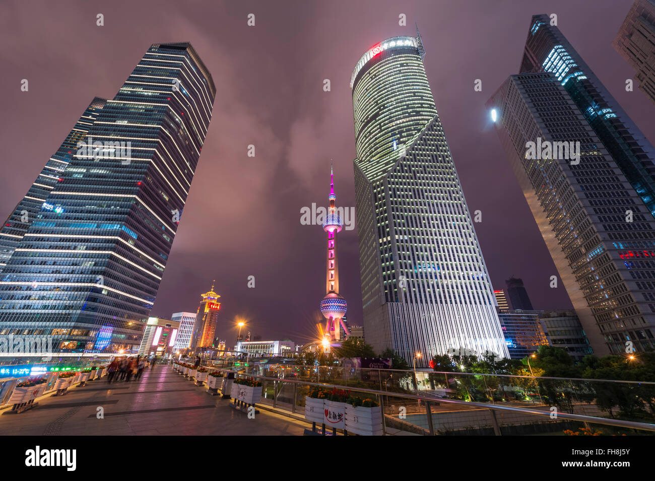 Pudong financial district at night, Shanghai, China Stock Photo - Alamy