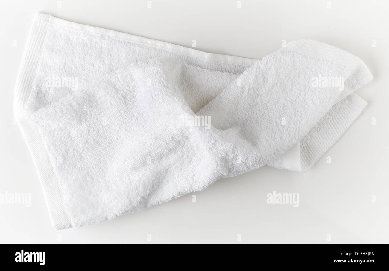 White spa towel, top view Stock Photo - Alamy
