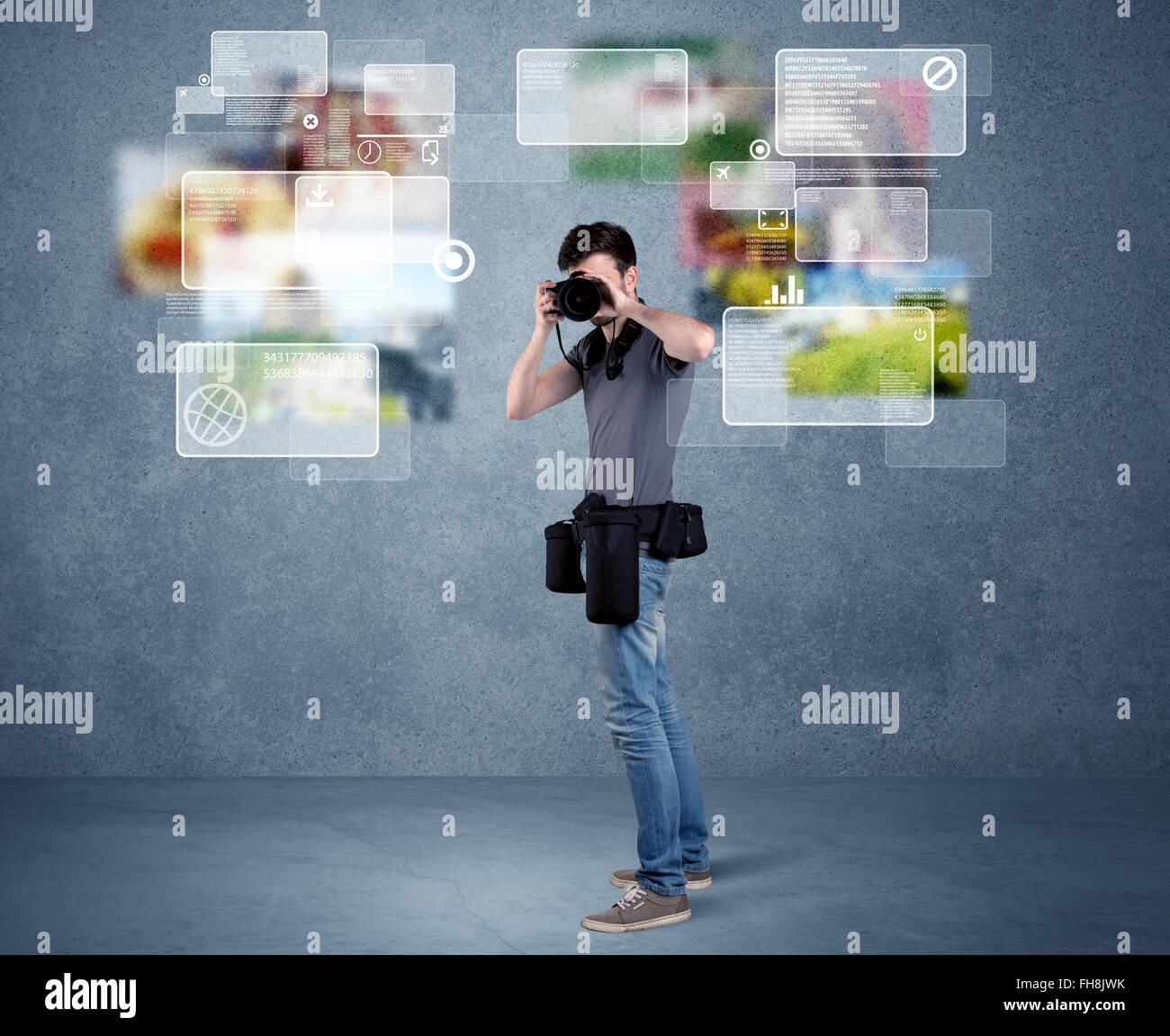 Handsome photographer with camera Stock Photo - Alamy