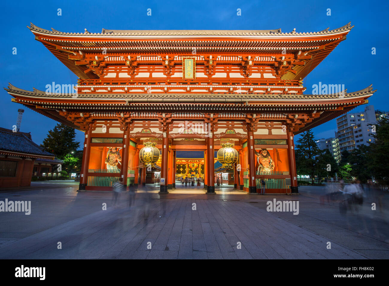 Japanese Temple by Night Stock Photo - Alamy