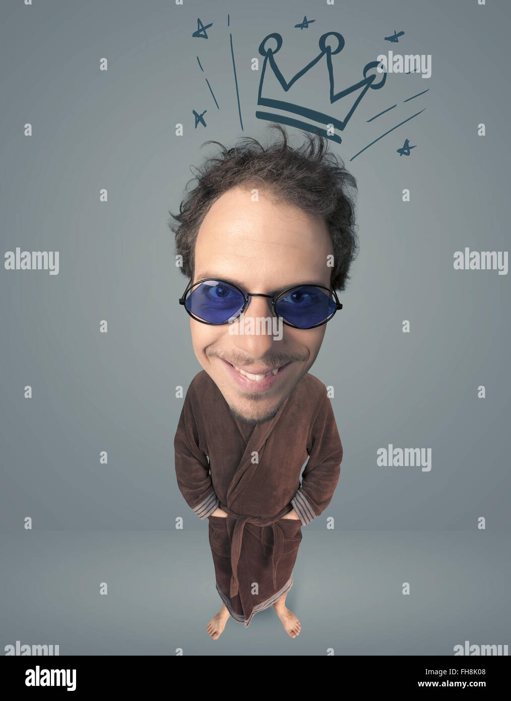 Big head person with crown Stock Photo - Alamy