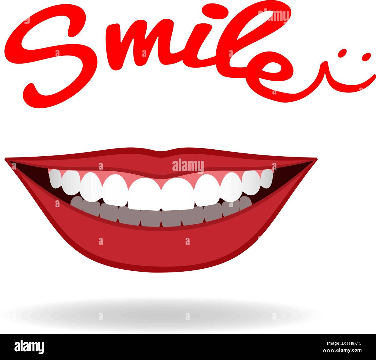 Smiling mouth with beautiful healthy teeth isolated Stock Vector Image ...