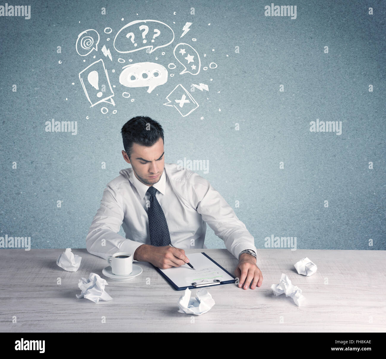 Business person in doubt and confused Stock Photo - Alamy