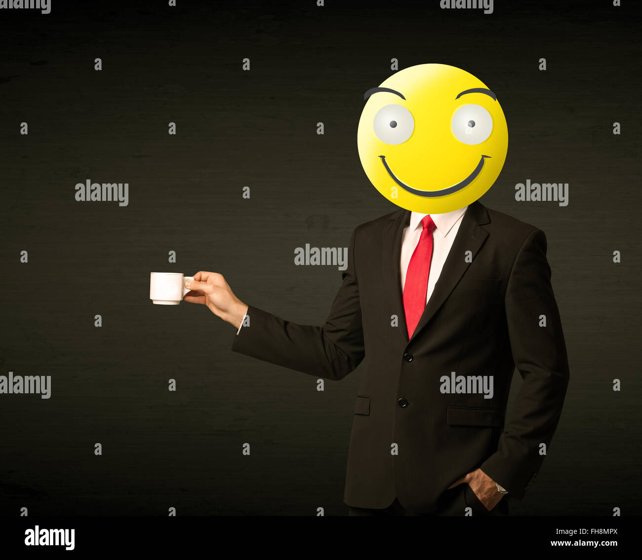 Businessman smiley face sign hi-res stock photography and images - Alamy
