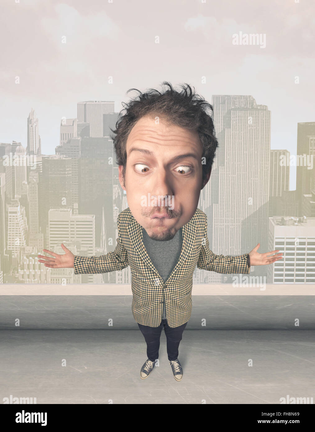 Person with big head Stock Photo - Alamy