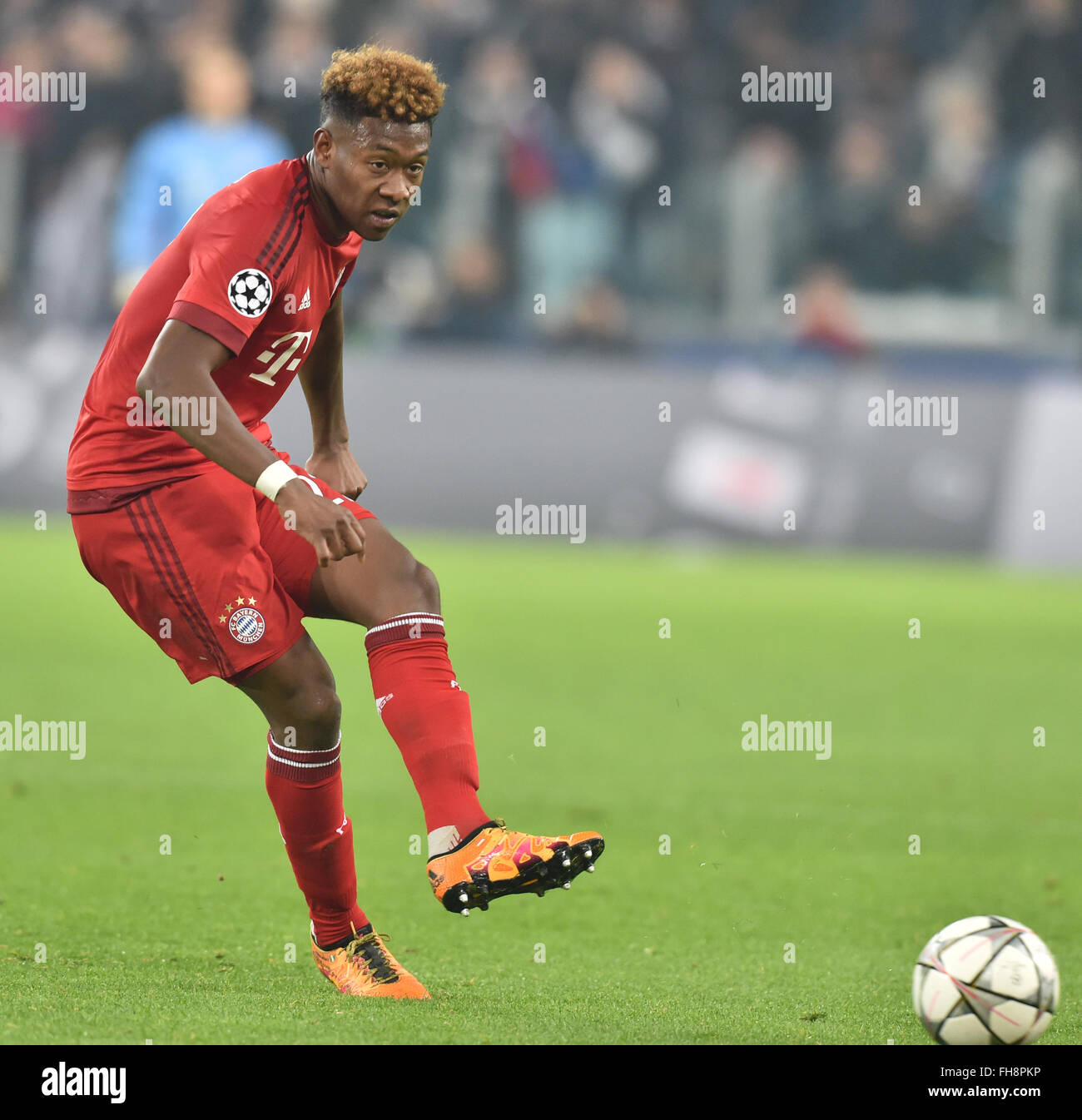 Munich's David Alaba during the UEFA Champions League round of 16 first ...