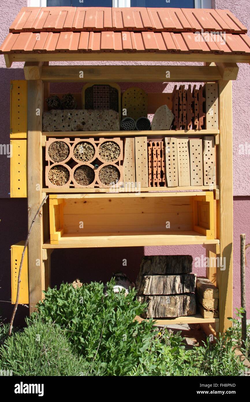 An insect hotel in St. Veit. Insect Hotels are built by natural ...