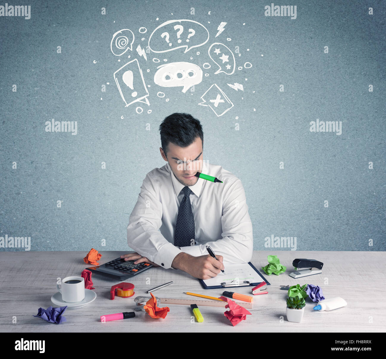 Business person in doubt and confused Stock Photo - Alamy
