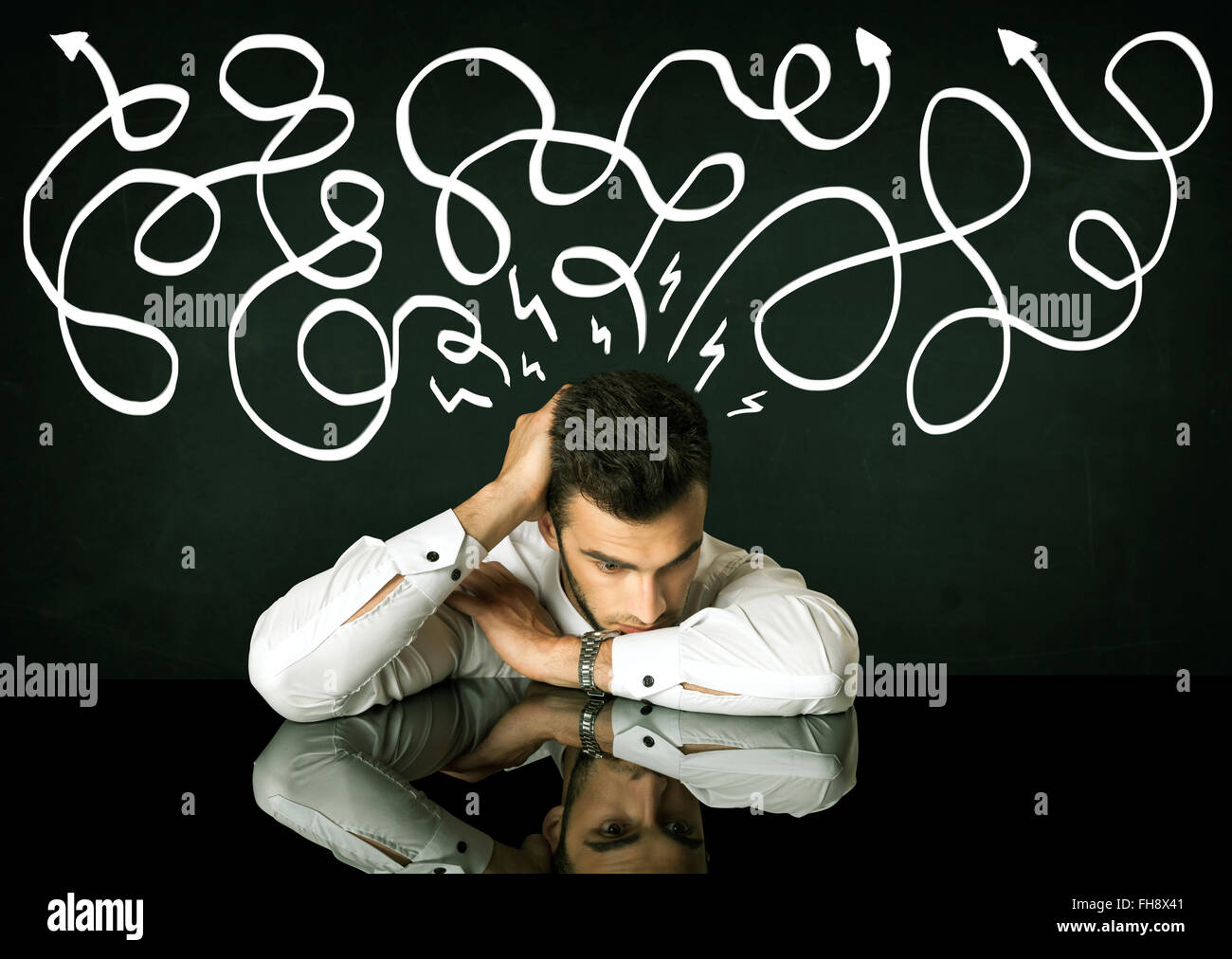 Businessman sitting desk direction hi-res stock photography and images ...