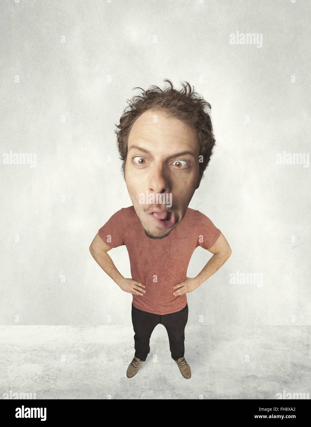 Person with big head Stock Photo - Alamy