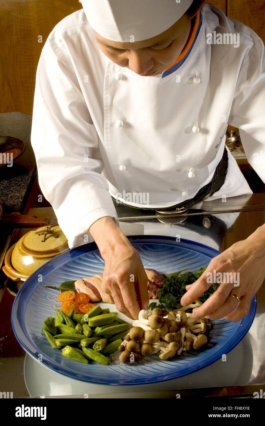 Chef preparing ingredients Stock Photo - Alamy