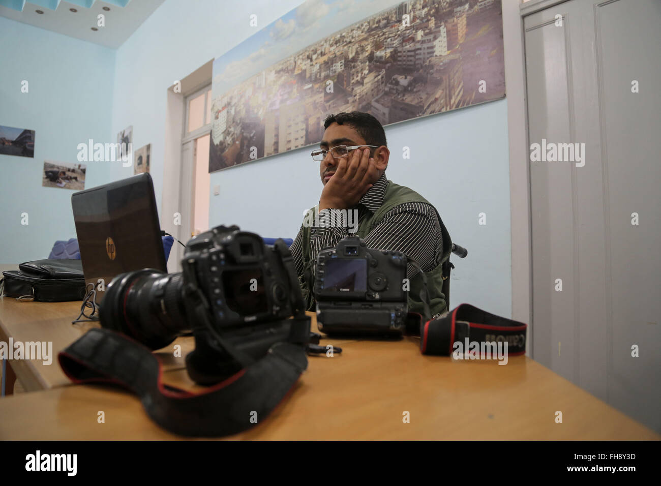 23 Feb 2016, Gaza, Gaza Strip, Palestinian Territory - Mo'men Faiz ...