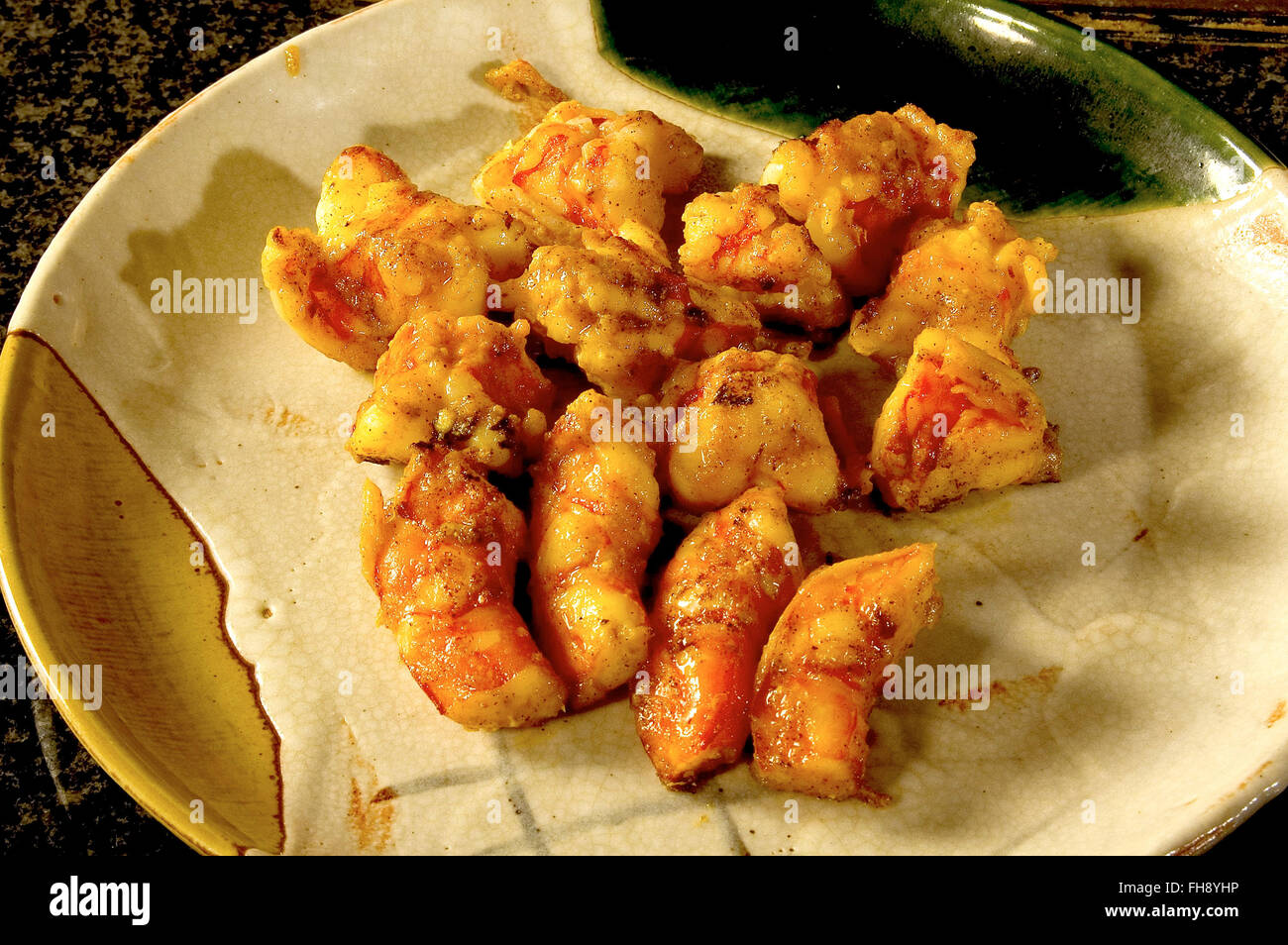 Cooked prawns on a plate Stock Photo - Alamy
