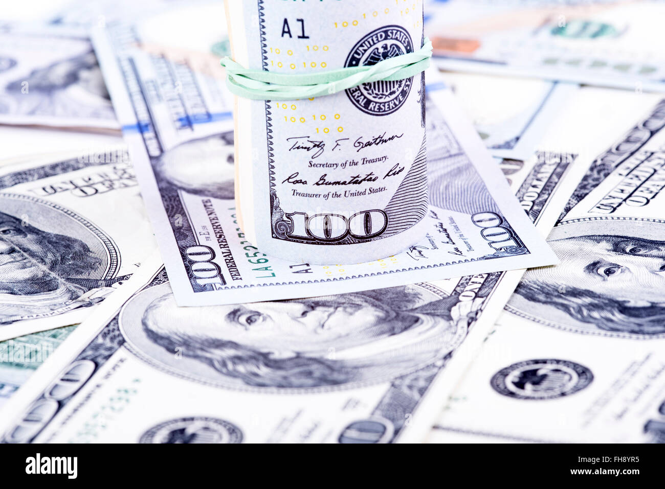 pictures of dollar banknotes on a white background Stock Photo - Alamy