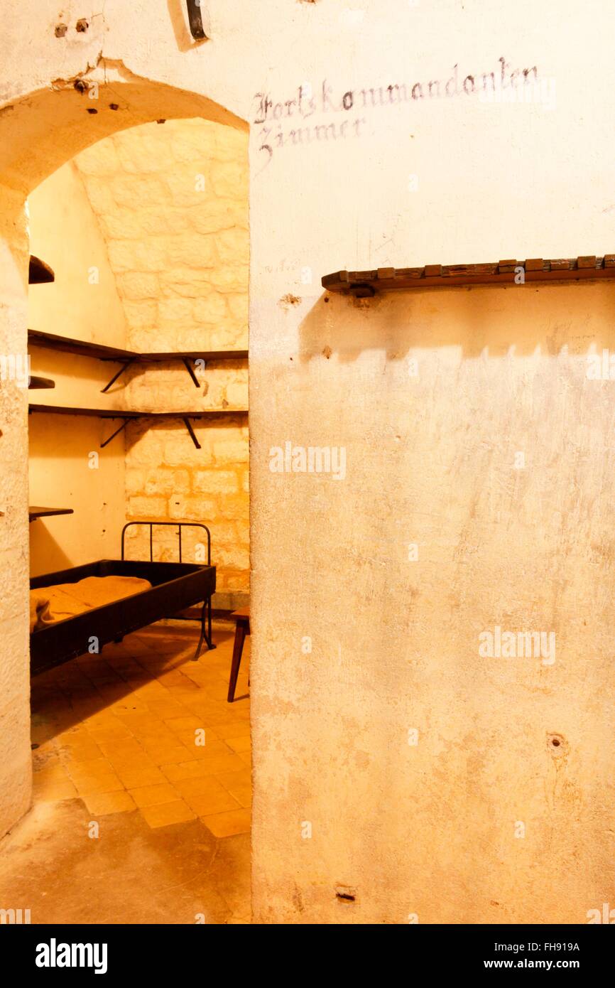 The room of the German Fort's commandant in Fort Vaux, battlefield of ...