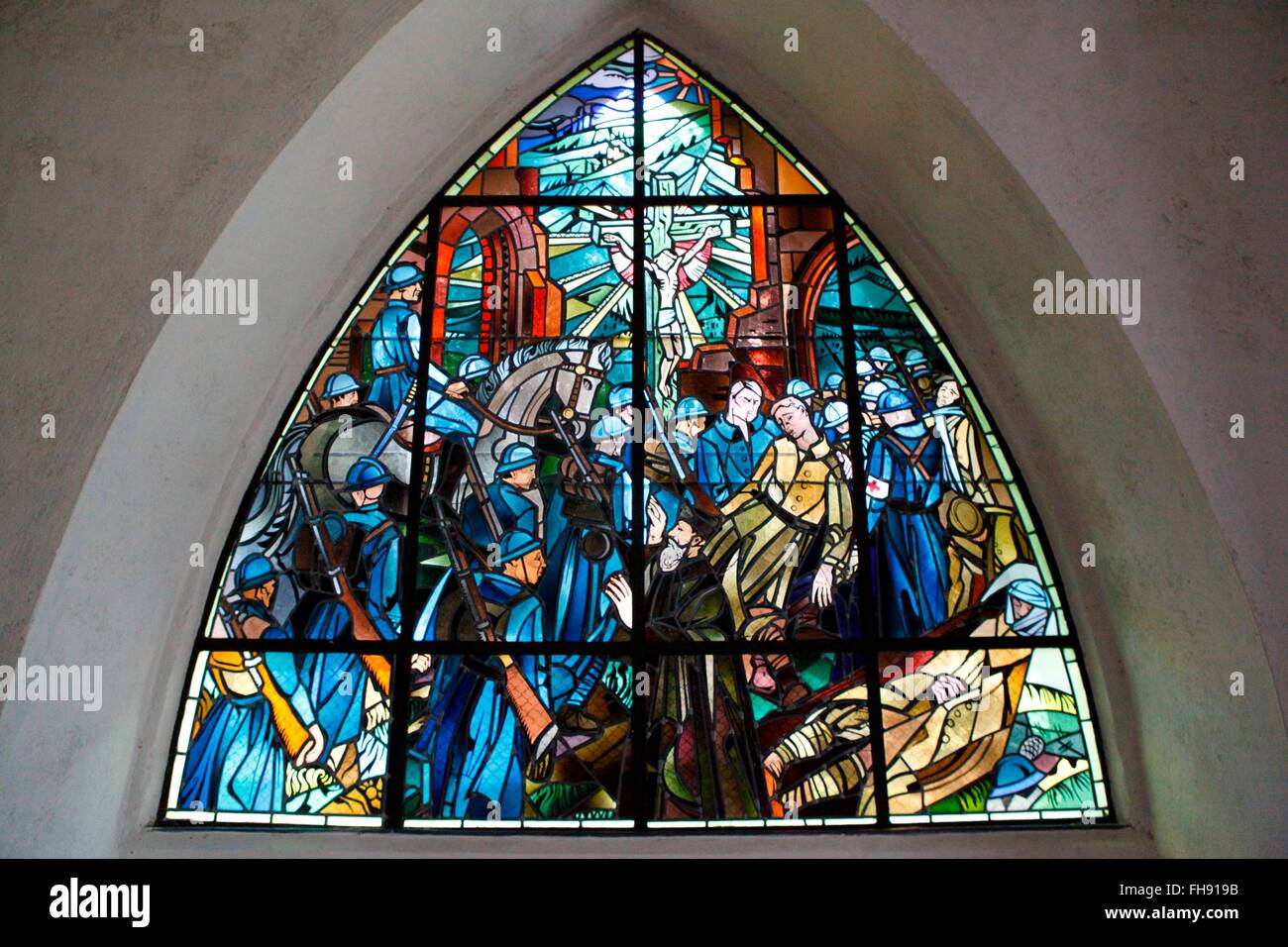 The chapel of the destroyed village of Bezonvaux, which was completely ...