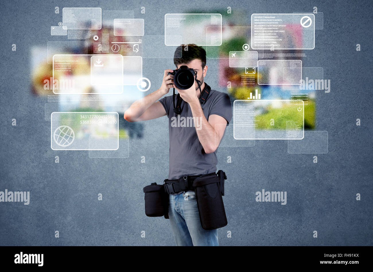 Handsome photographer with camera Stock Photo - Alamy