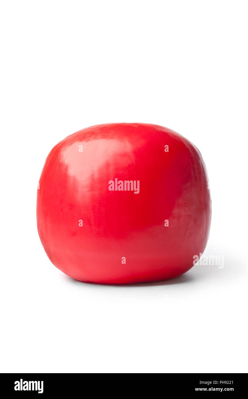 Whole Dutch Edam cheese on white background Stock Photo - Alamy
