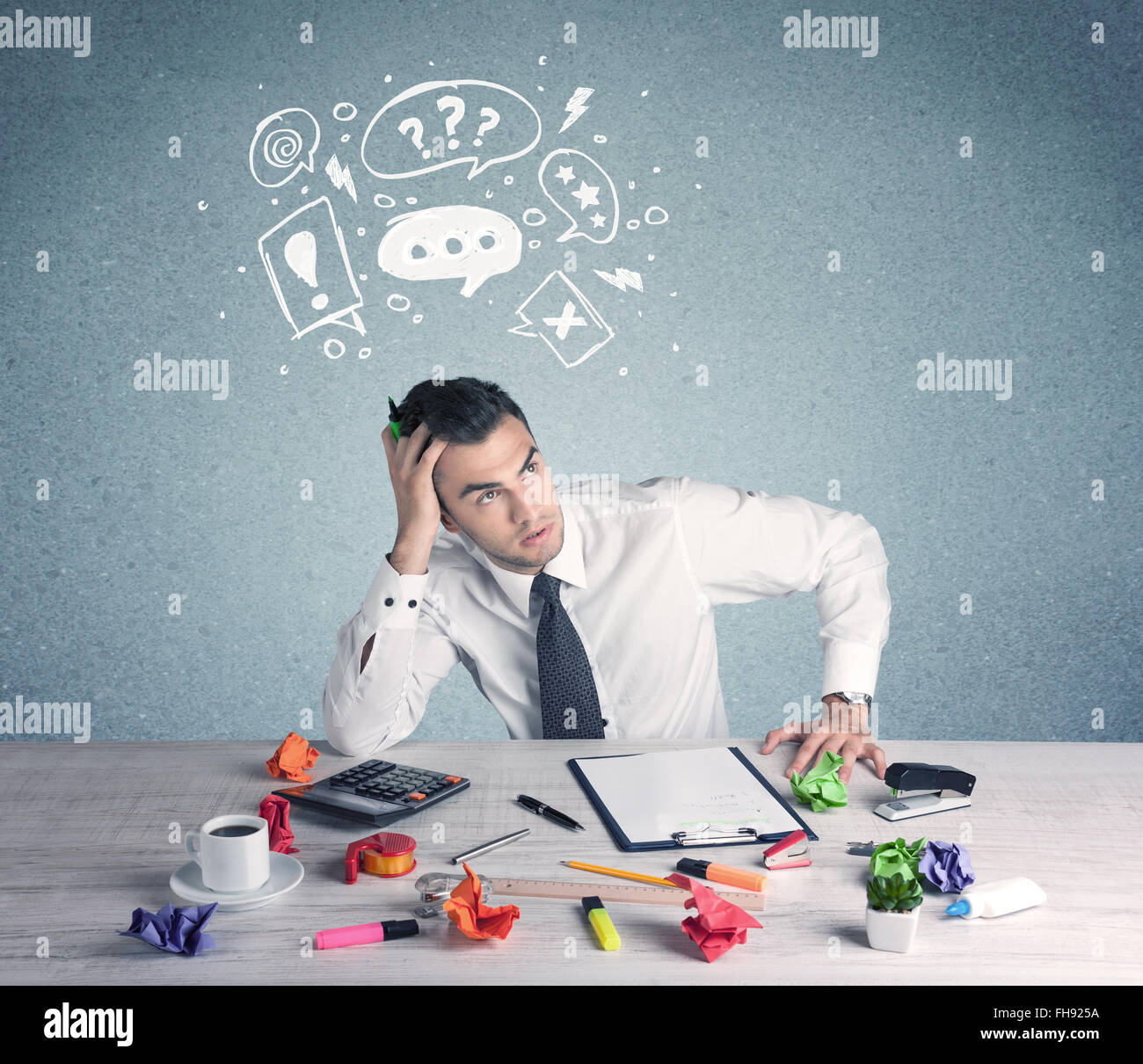 Business person in doubt and confused Stock Photo - Alamy