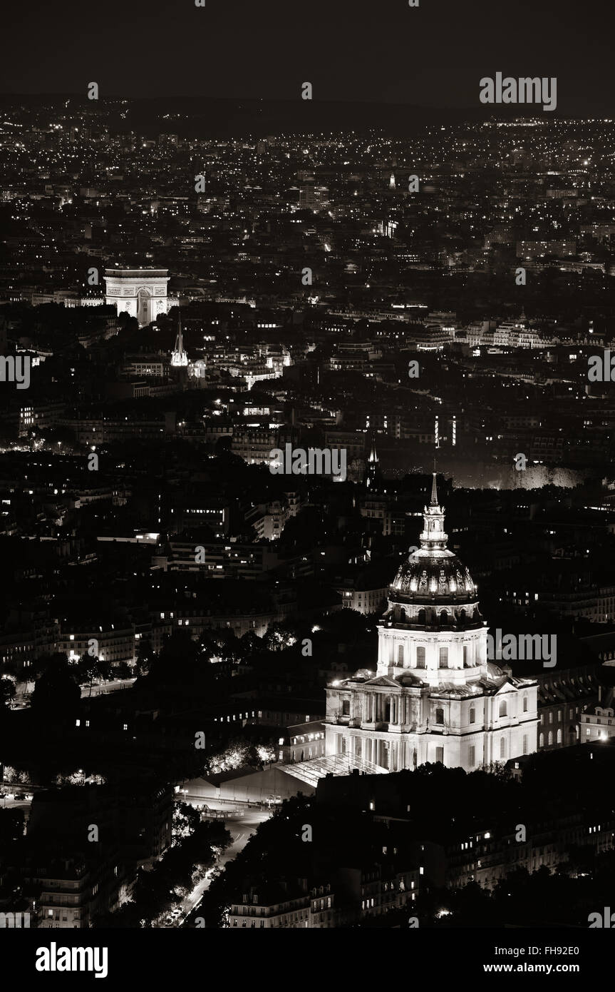 Paris city at night rooftop view Stock Photo - Alamy