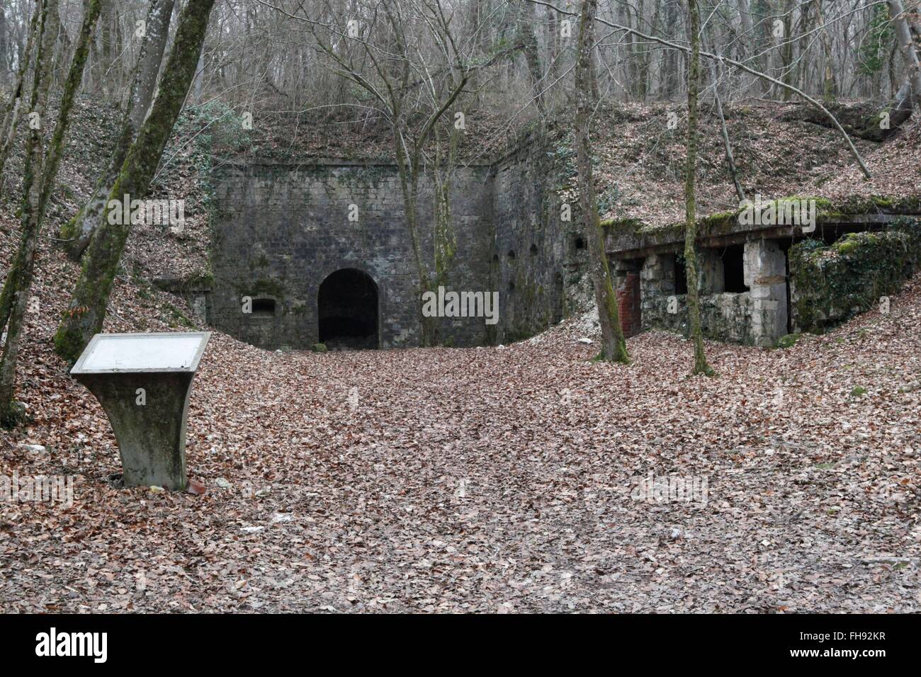 Ruins of Fort Souville on the battlefield of Verdun. March 2015 Stock ...