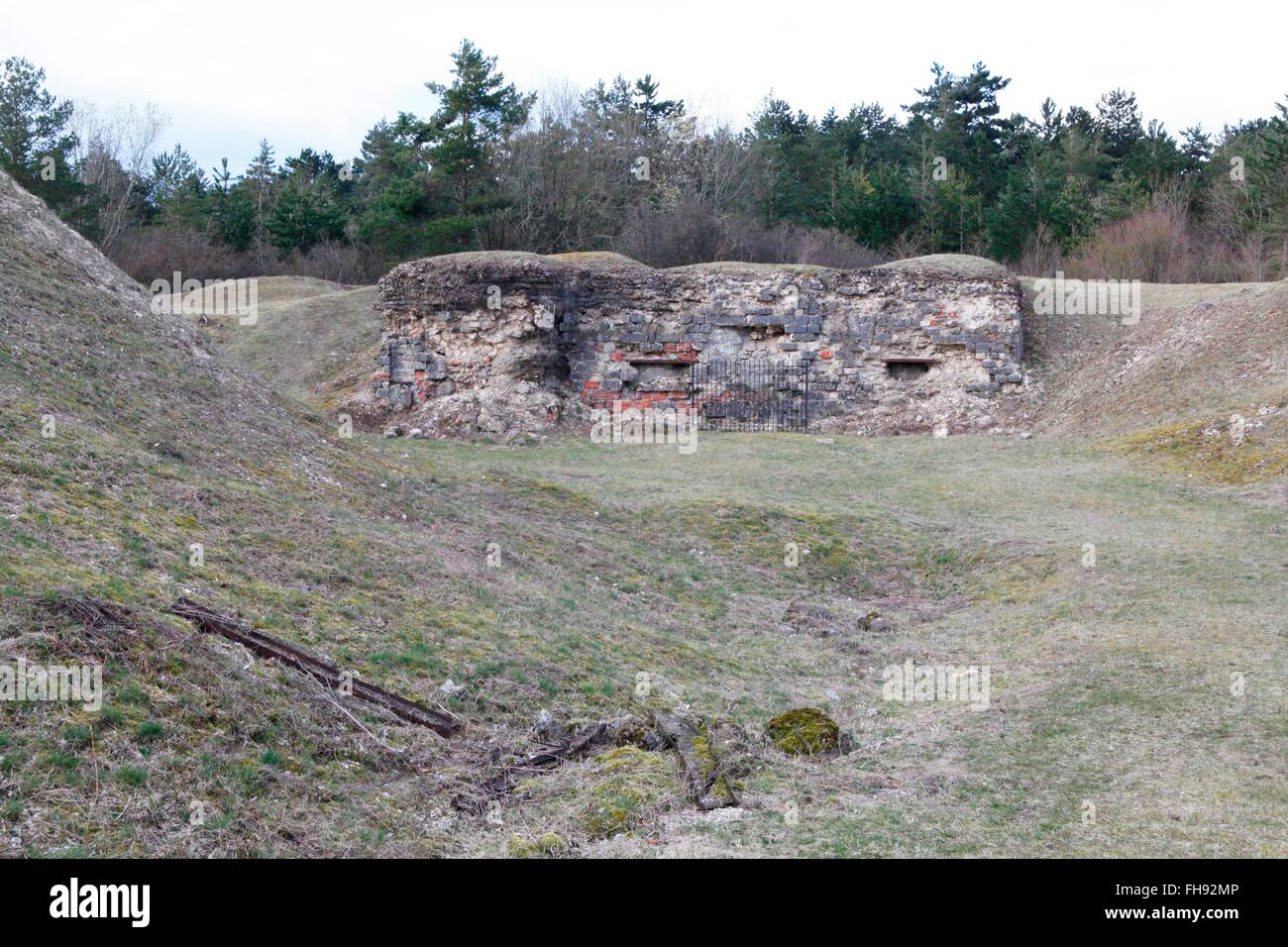 Fort Vaux outside, battlefield of Verdun. March 2015 Stock Photo - Alamy