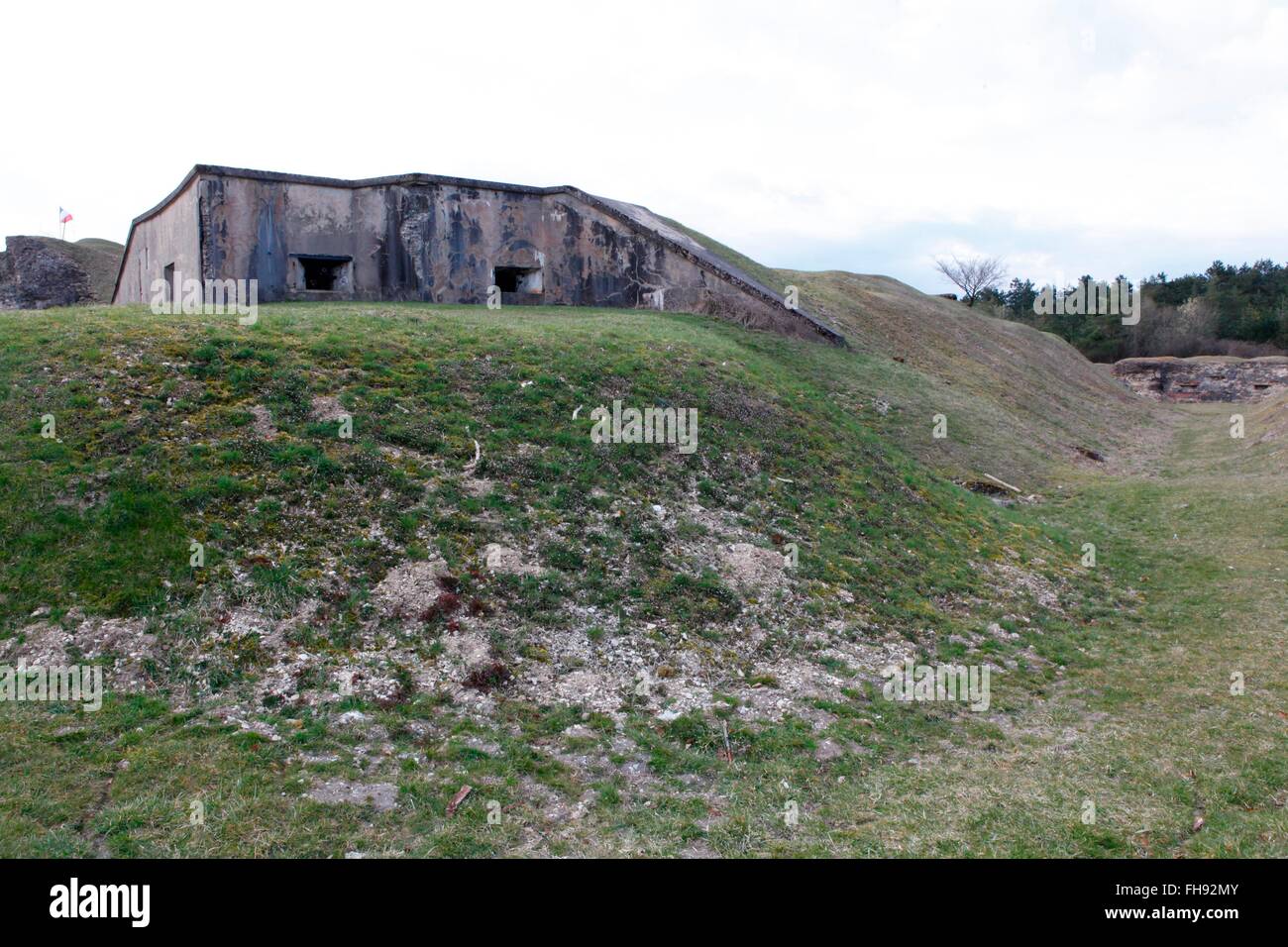 Fort Vaux outside, battlefield of Verdun. March 2015 Stock Photo - Alamy