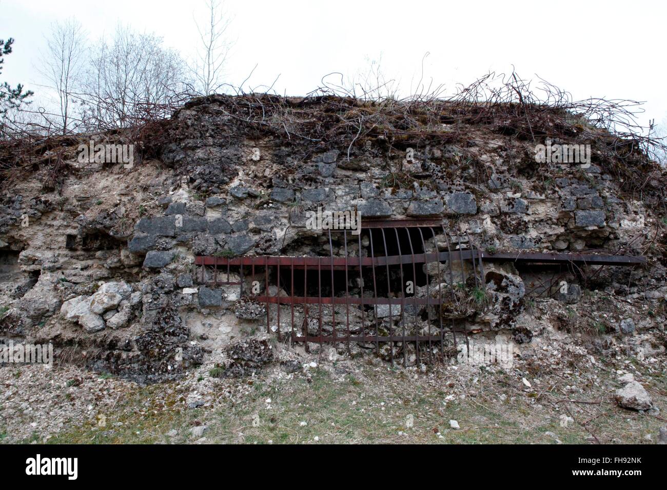 Fort Vaux outside, battlefield of Verdun. March 2015 Stock Photo - Alamy