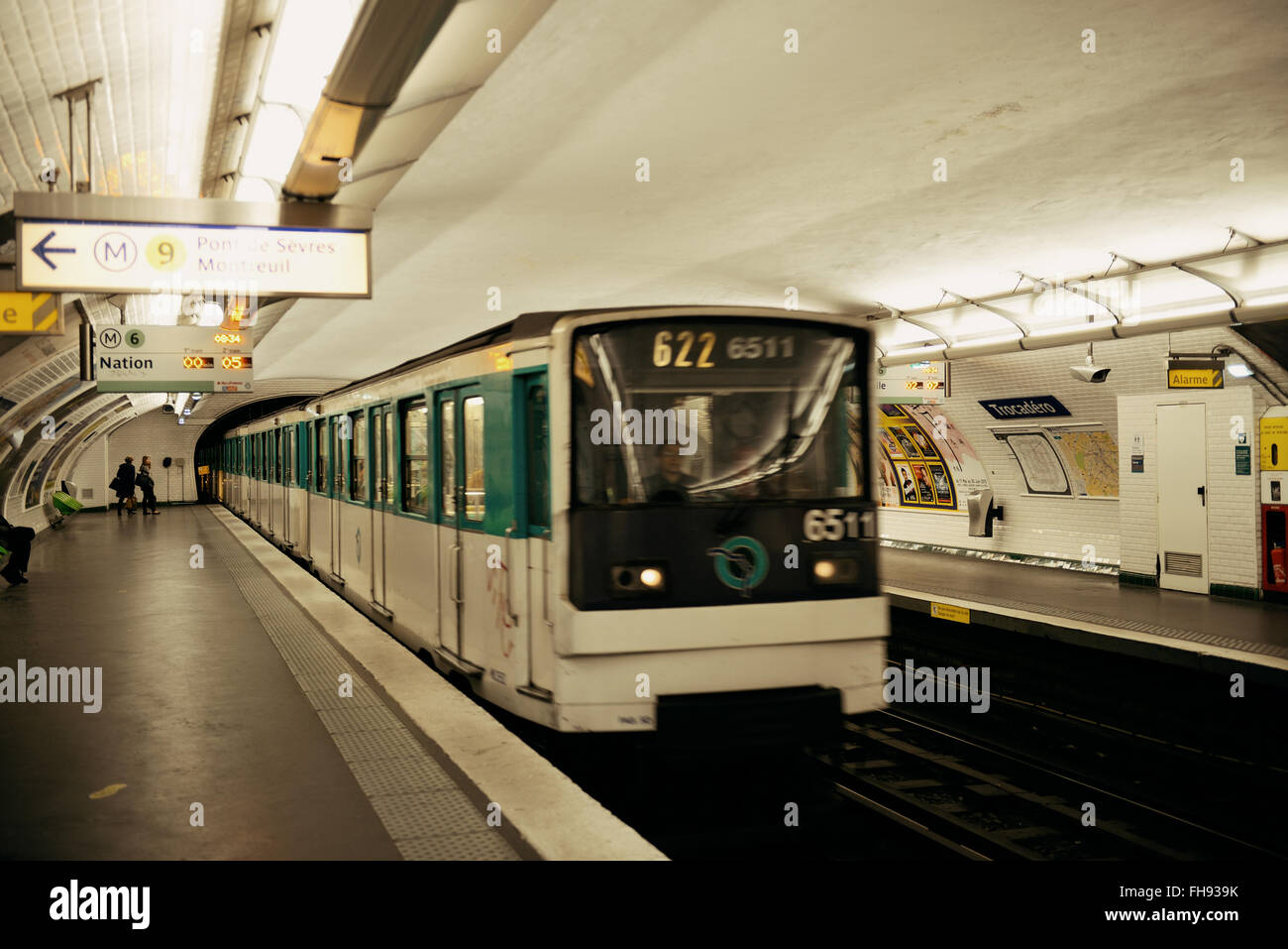 PARIS, FRANCE - MAY 13: Paris Metro interior on May 13, 2015. It is the ...