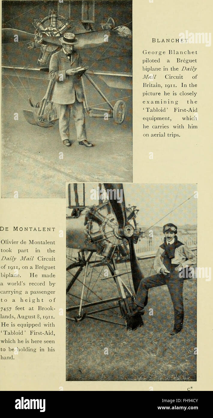 A 1912 resource detailing the lives of notable aviators, their aircraft ...