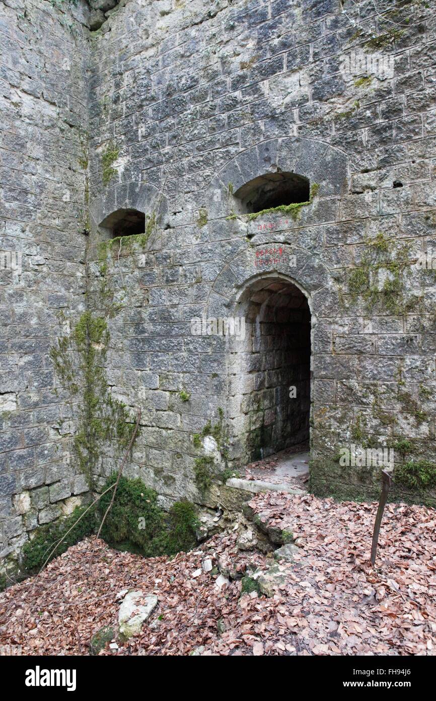 Ruins of Fort Souville on the battlefield of Verdun. March 2015 Stock ...