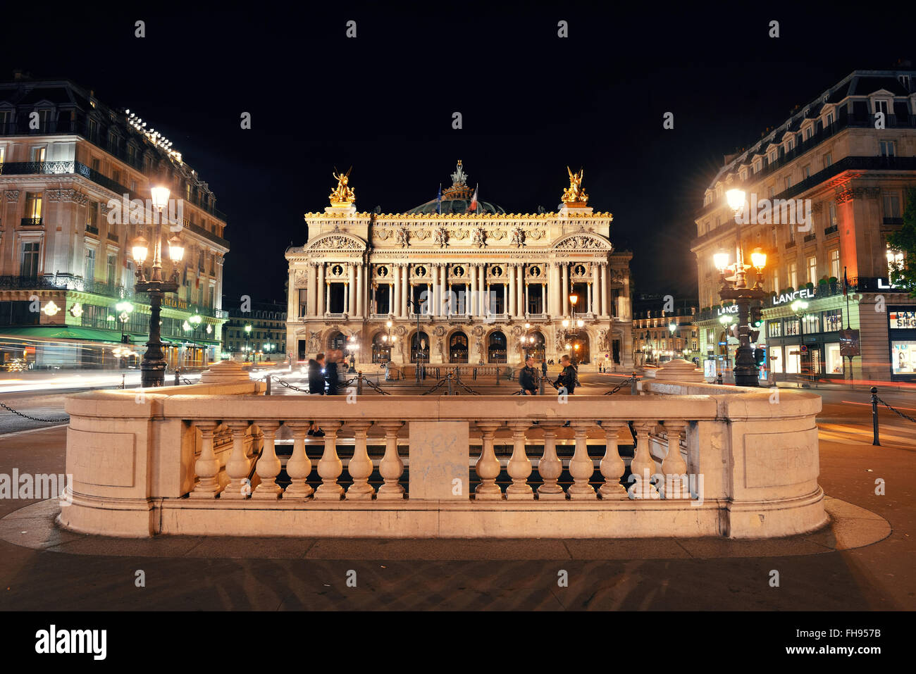 Paris Opera at night as the city famous tourism attraction and landmark ...