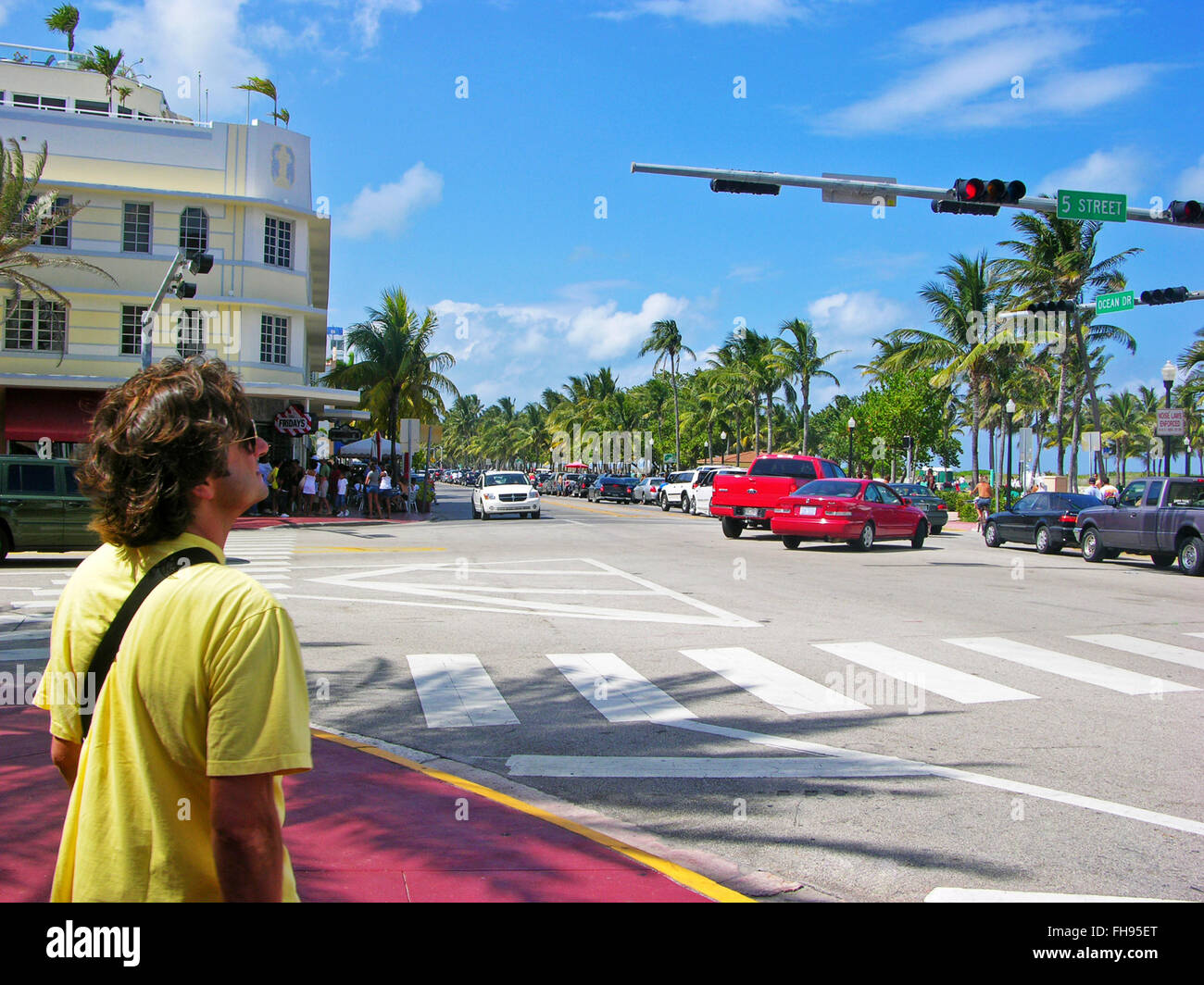 Miami, Florida, USA - May 28, 2007: At the intersection of the Fifth ...