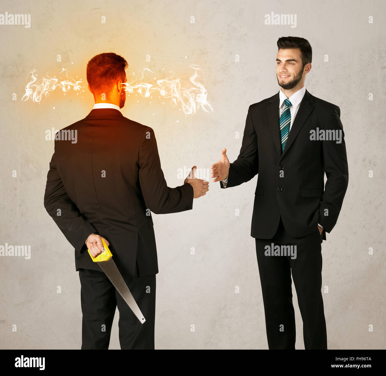 Angry businessman with weapon Stock Photo - Alamy