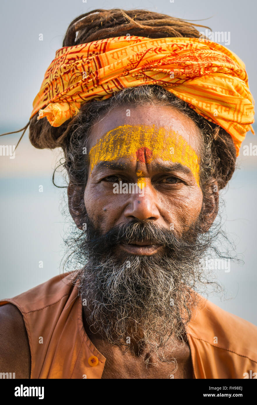 Portrait of a sadhu in Varanasi, India Stock Photo - Alamy