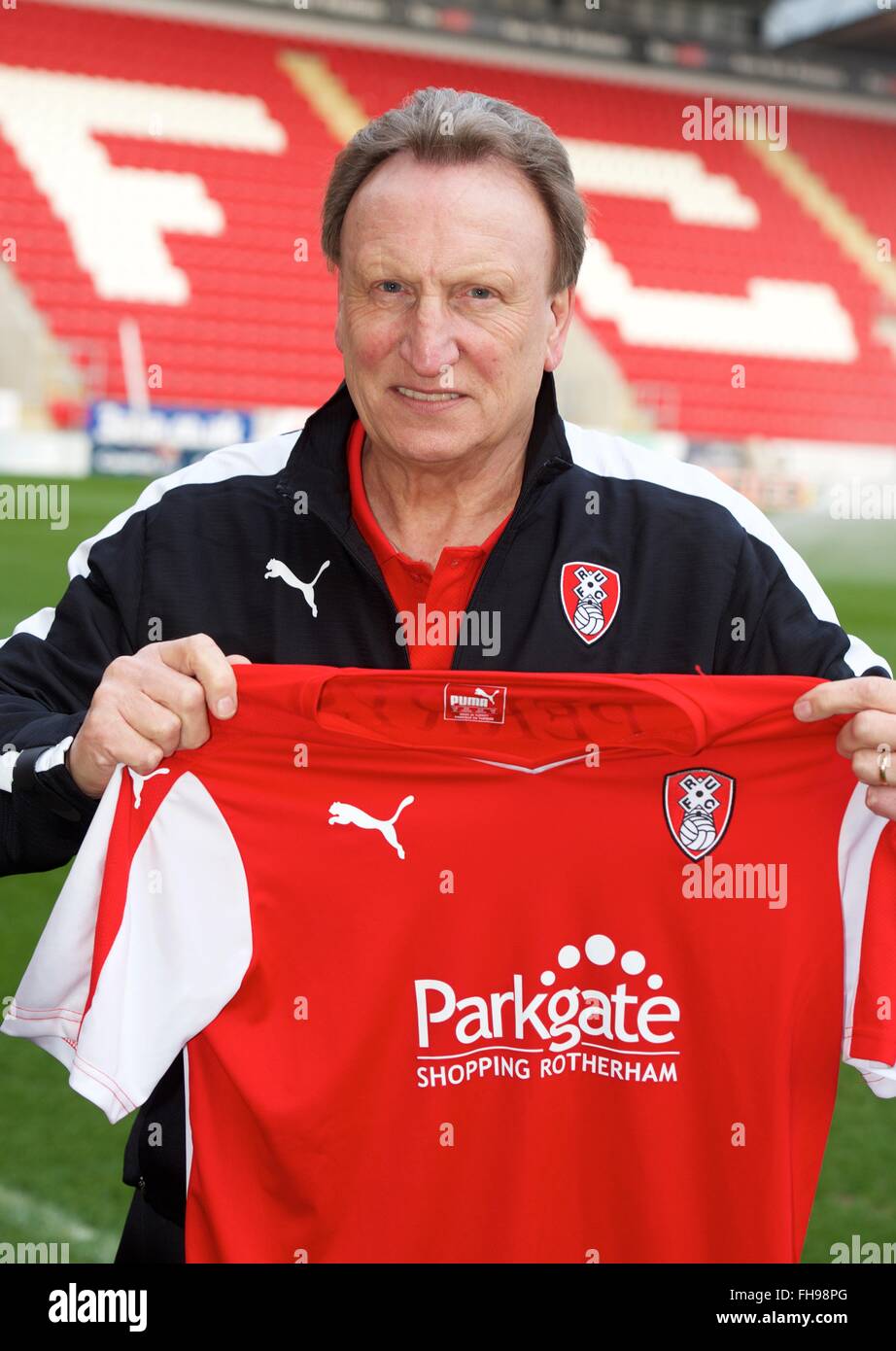 Neil Warnock is unveiled as the new manager of Rotherham United for the ...