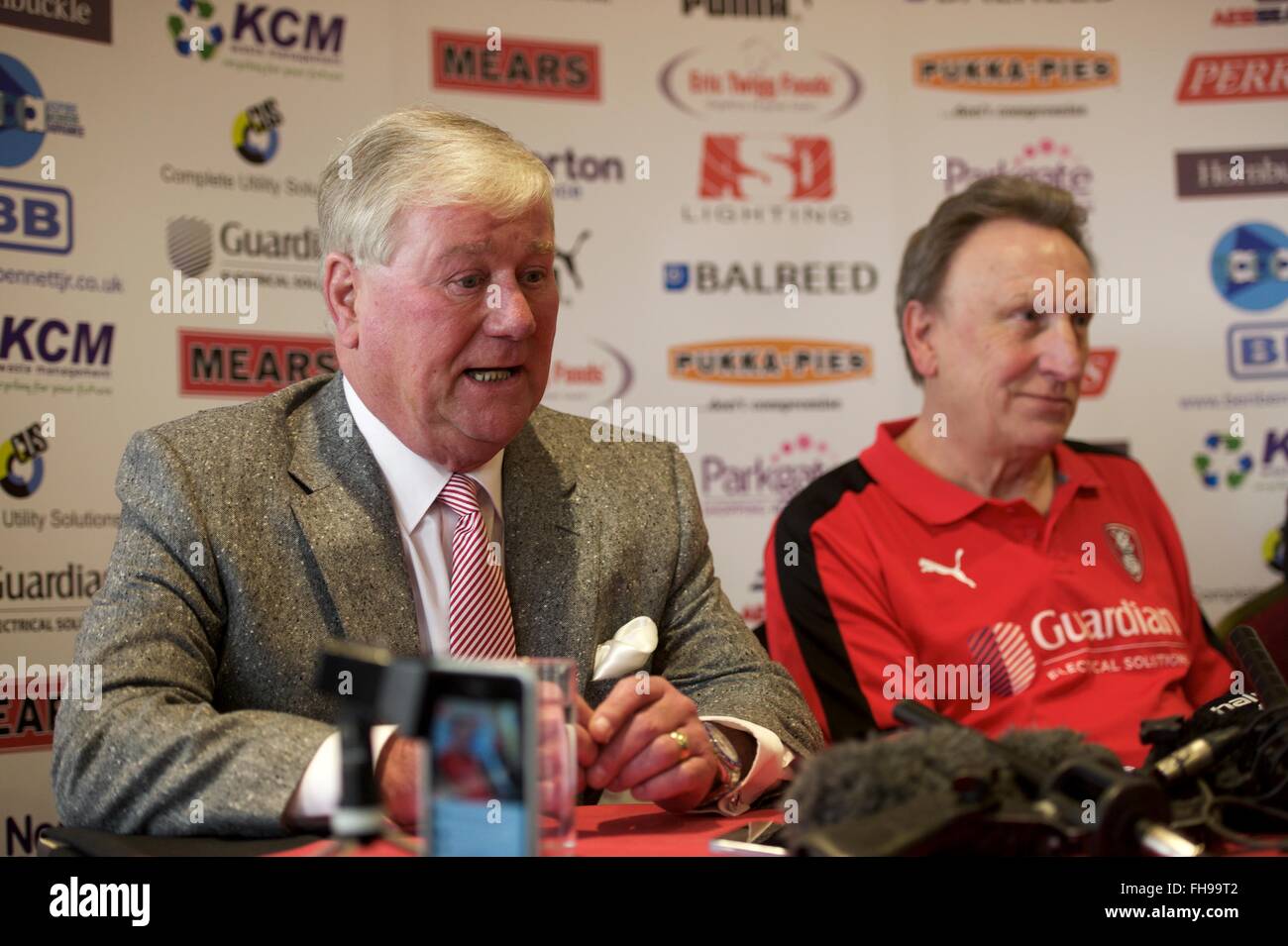 Neil Warnock is unveiled as the new manager of Rotherham United for the ...