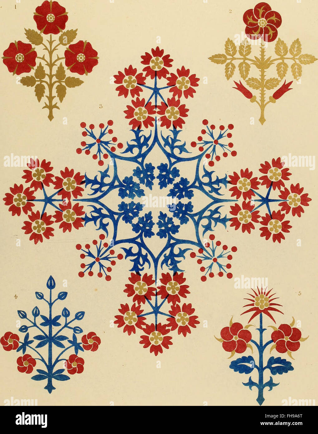 A collection of thirty-one decorative designs featuring floral patterns ...