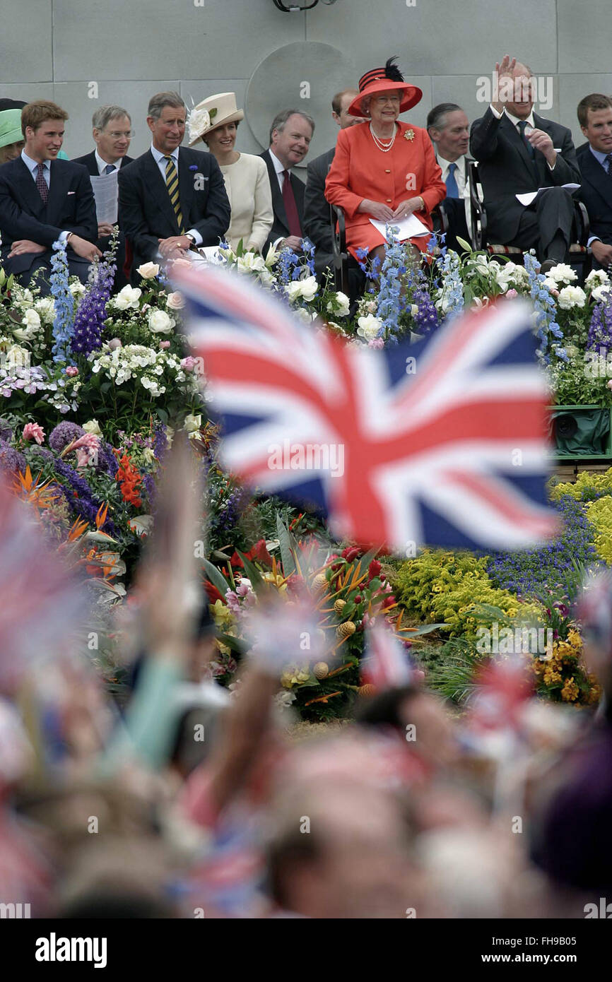 Queen Elizabeth II, accompanied other members of the British Royal ...