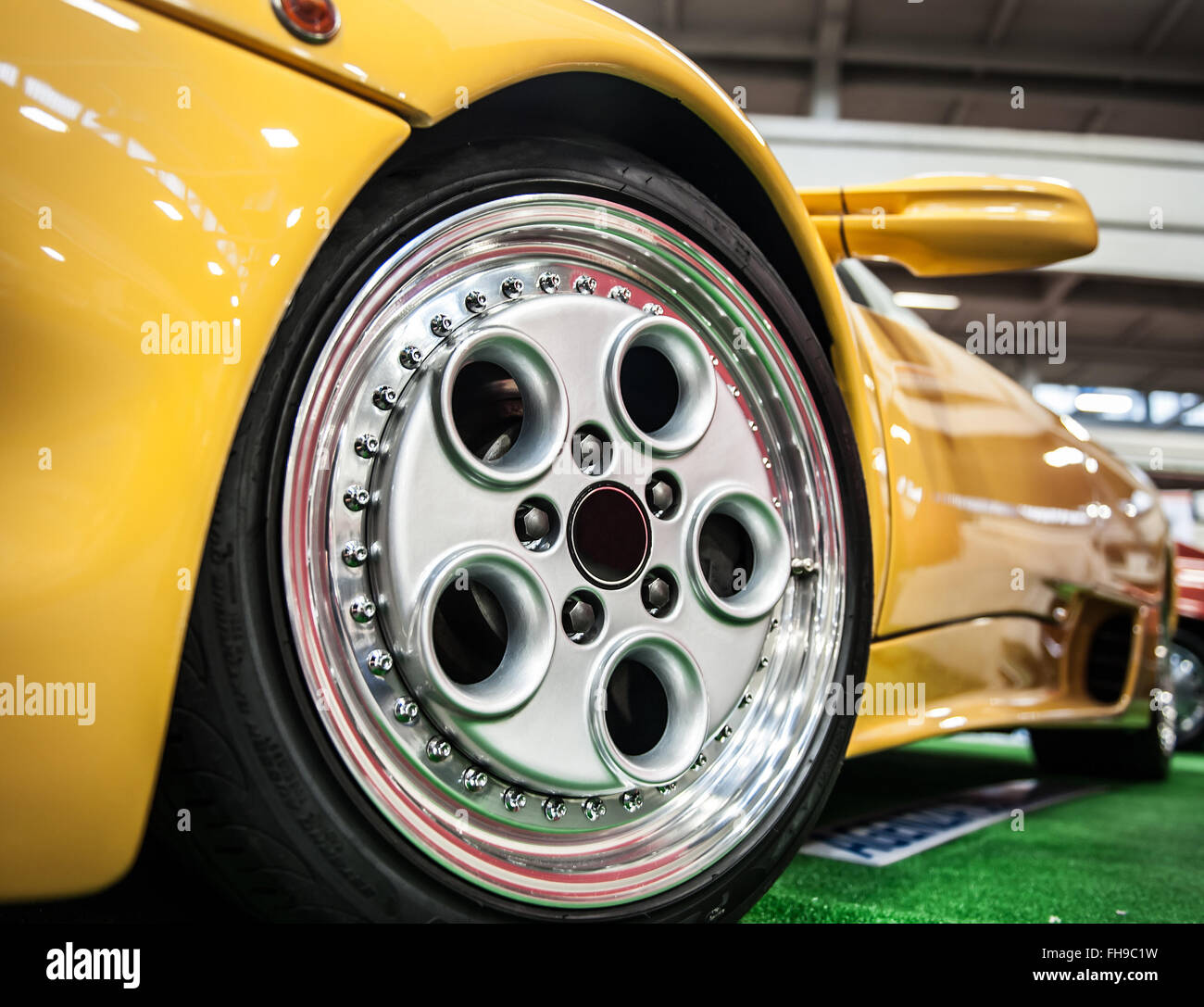 Yellow car wheel hi-res stock photography and images - Alamy