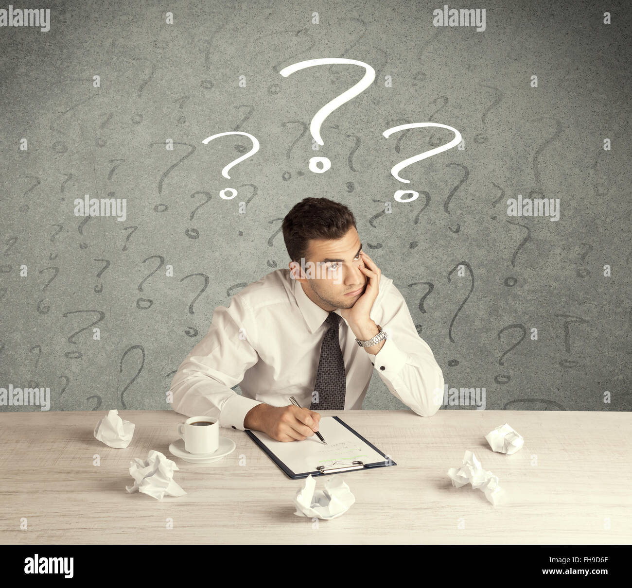 Confused sad question mark hi-res stock photography and images - Alamy